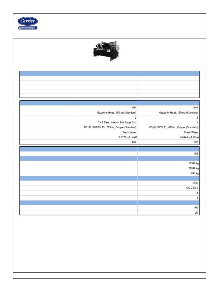Carrier Chiller 1,3,4 - Data Sheet | PDF | Gases | Engineering ...