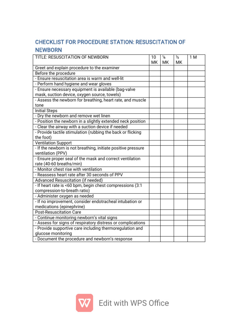 Newborn_Resuscitation_Checklist | PDF