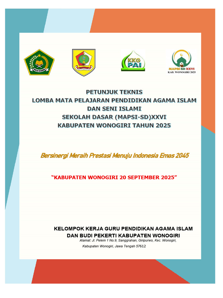 Juknis Lomba MAPSI SD 2025 Wonogiri | PDF
