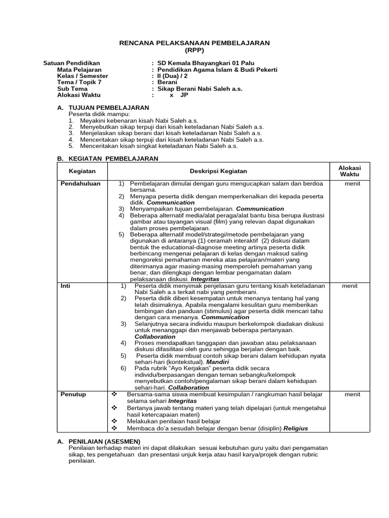 RPP Kelas 2 Semester 2 | PDF