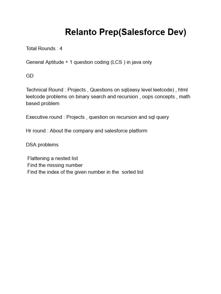 Relanto Interview Process Overview | PDF