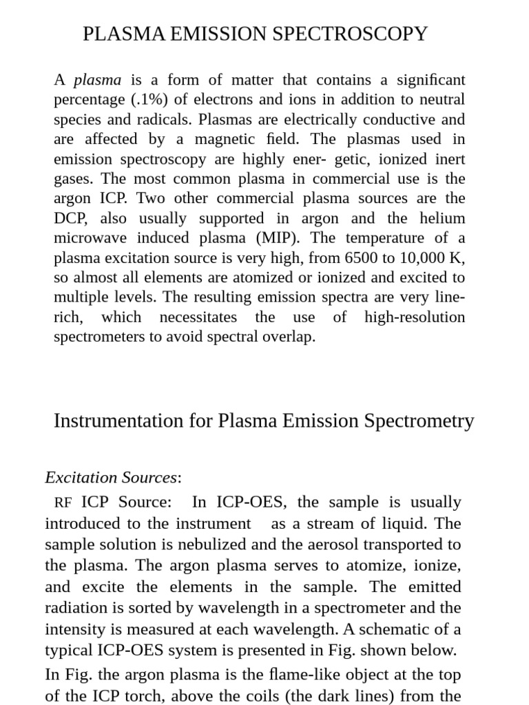 Principles of Plasma Emission Spectroscopy | PDF | Spectroscopy ...
