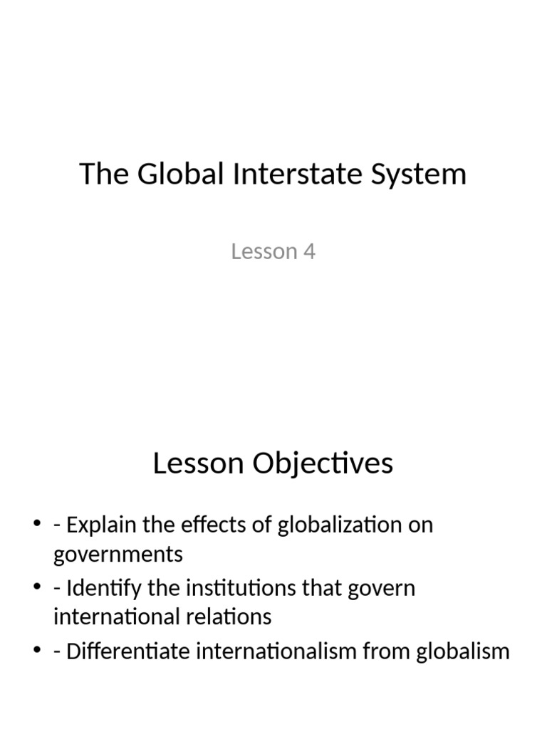 Global Interstate System Presentation | PDF
