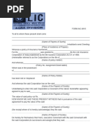 LIC Form 3756 Indemnity Bond | PDF | Indemnity | Insurance