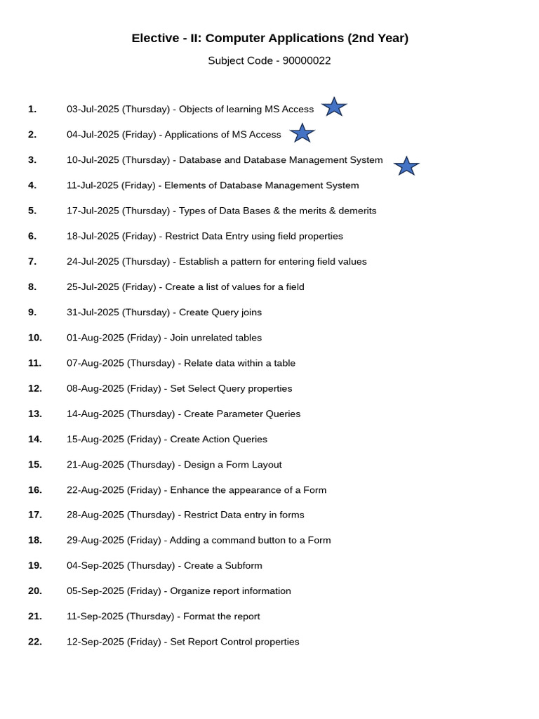 2nd Year Diploma: Computer Apps Syllabus | PDF | Microsoft Access ...