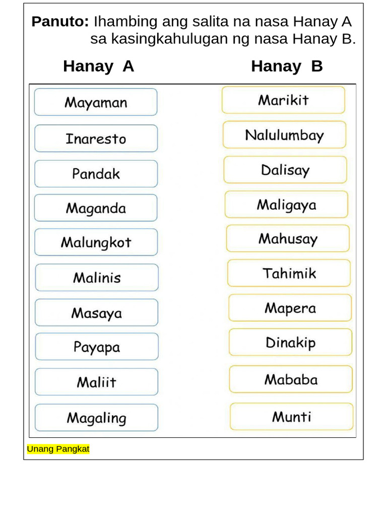 Unang Pangkat | PDF