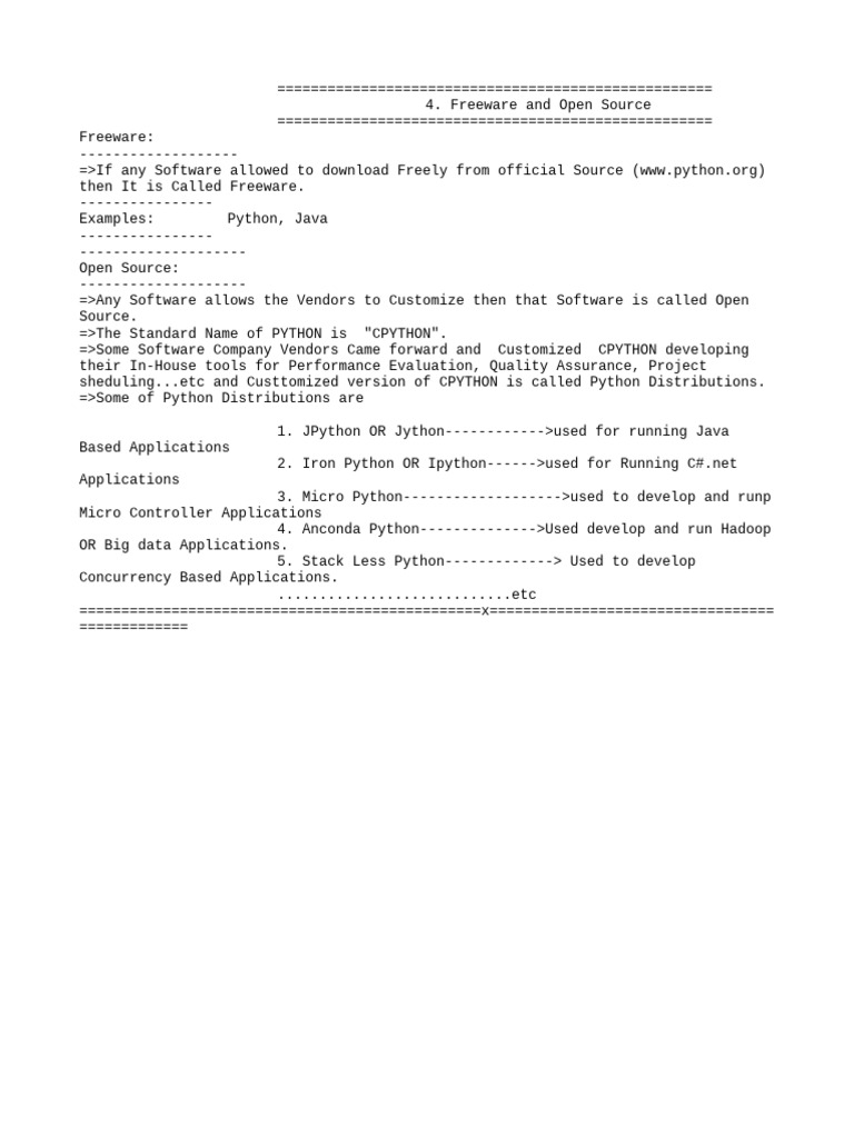 Freeware vs. Open Source Software Guide | PDF