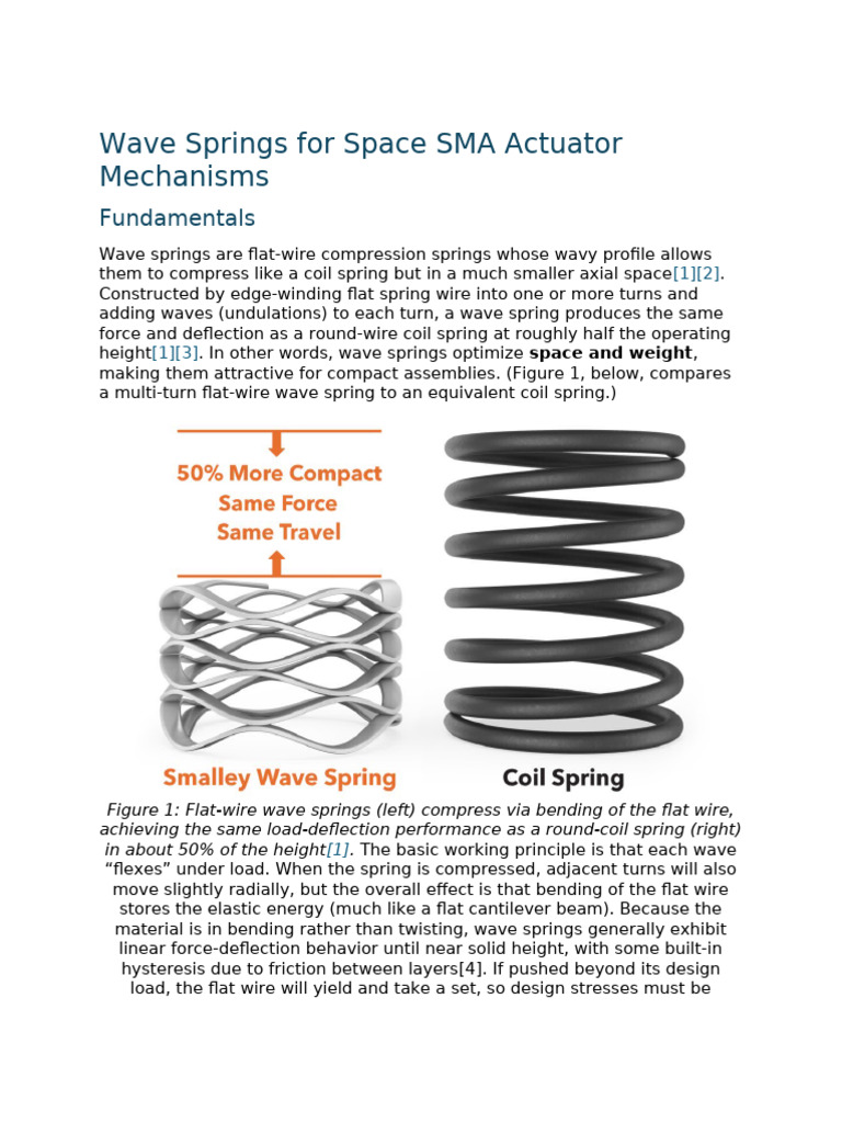 Wave Springs for Space SMA Actuator Mechanisms | PDF | Bending ...