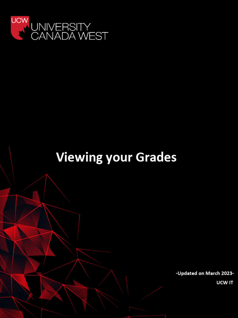 Accessing Your UCW Grades Online | PDF