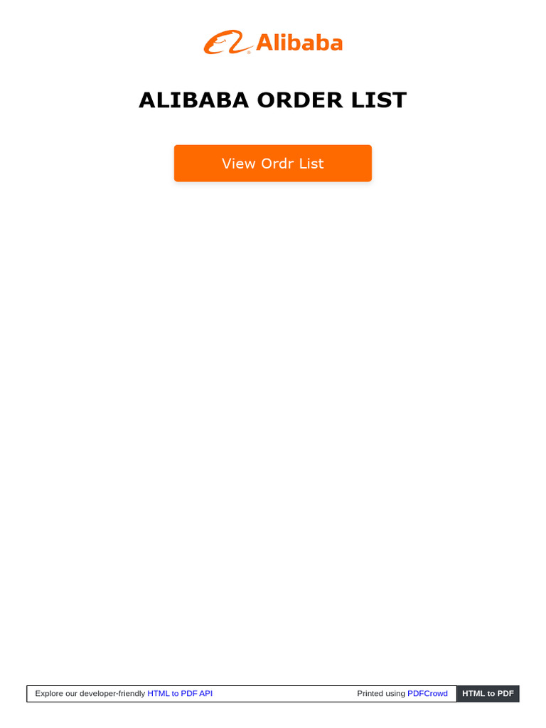Alibaba Order List PDF | PDF
