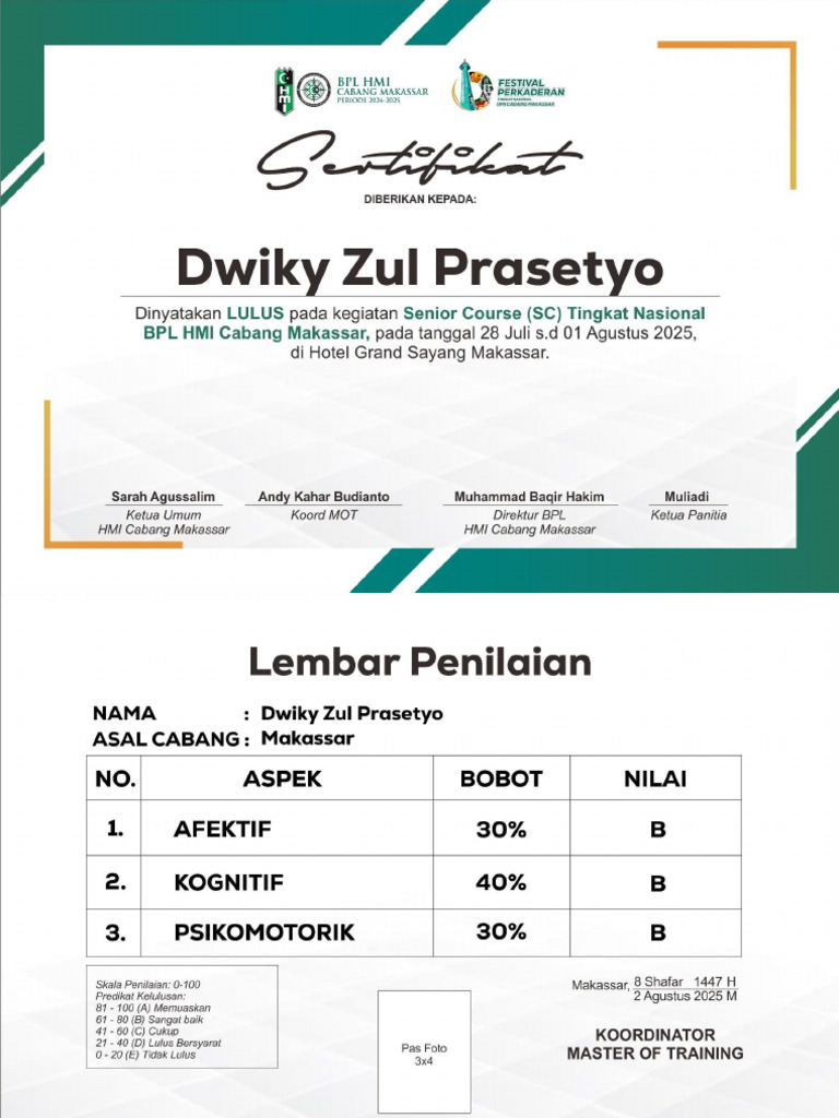 Sertifikat Dwiky | PDF