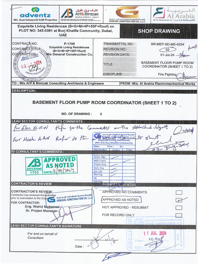 0284-SR-MEP-SD-ME-02 Basement Floor Pump Room Coordination (Sheet 1 to ...