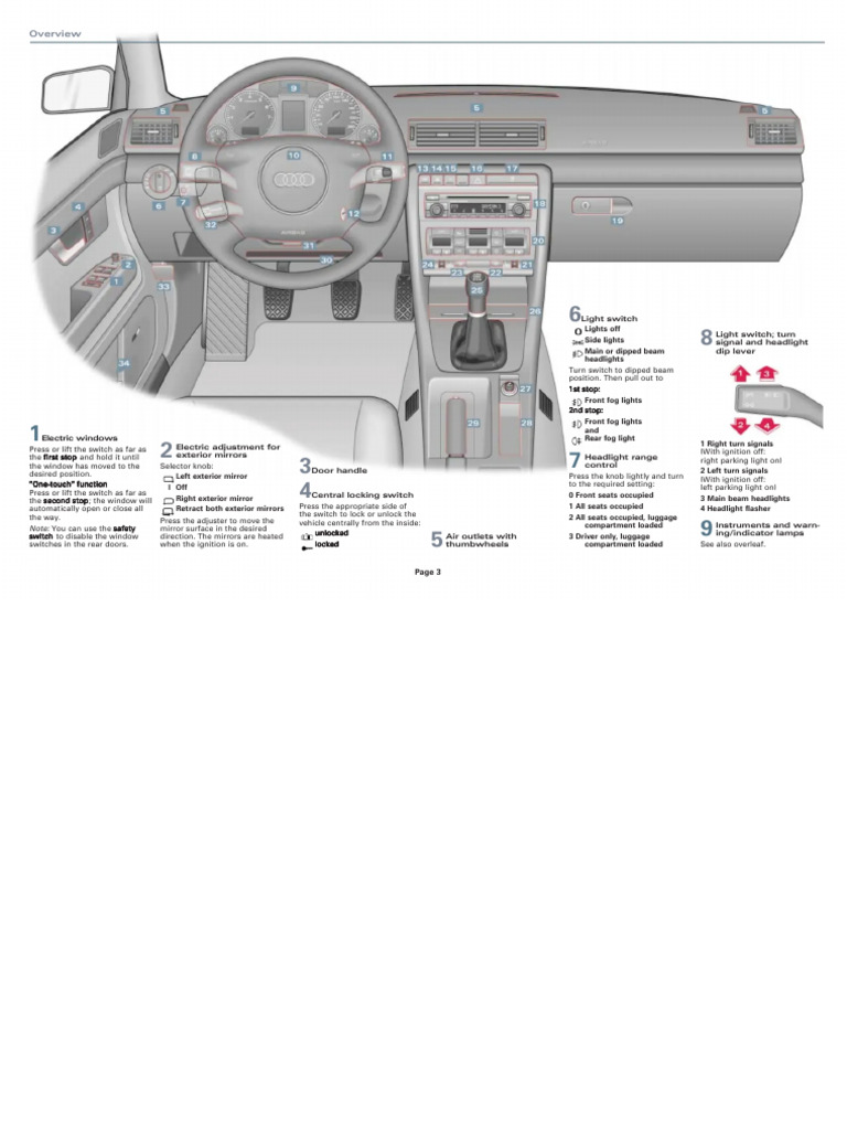 Uputstvo Za Koriscenje Audi A4 3 | PDF | Headlamp | Off Road Vehicles