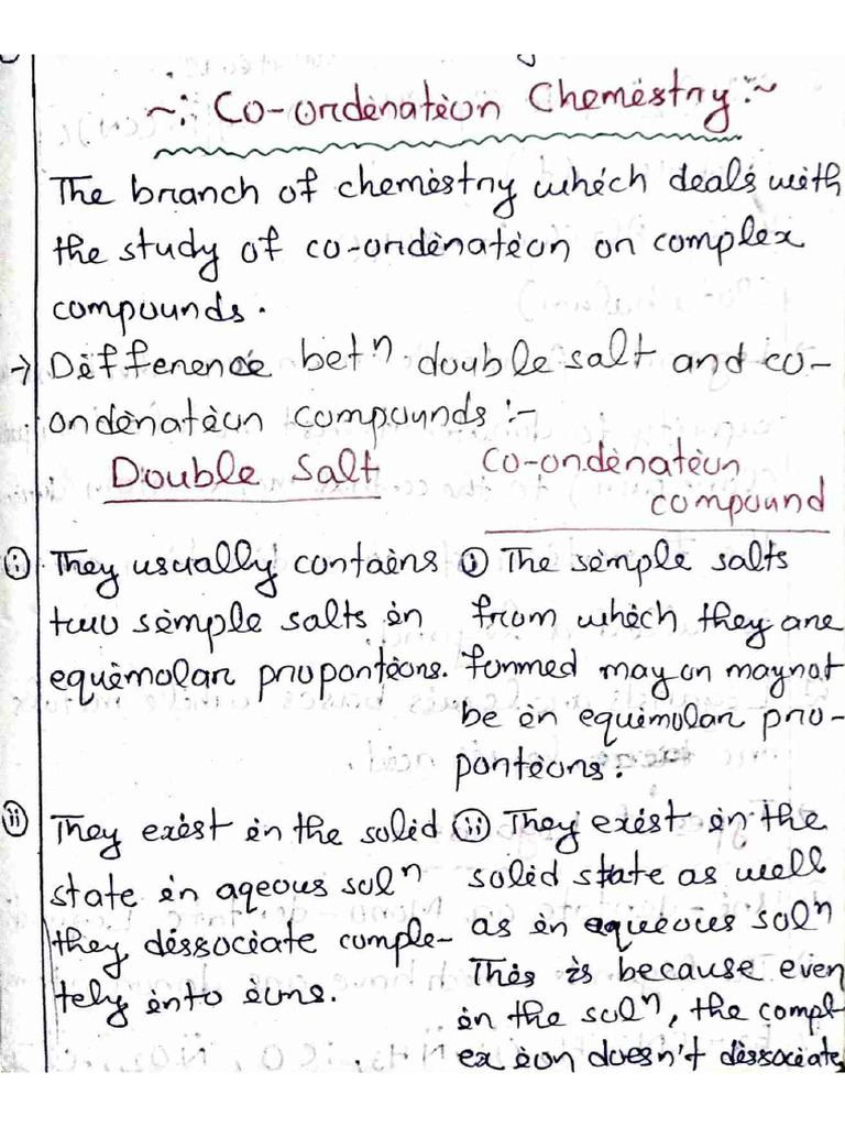 Coordination Chemistry | PDF