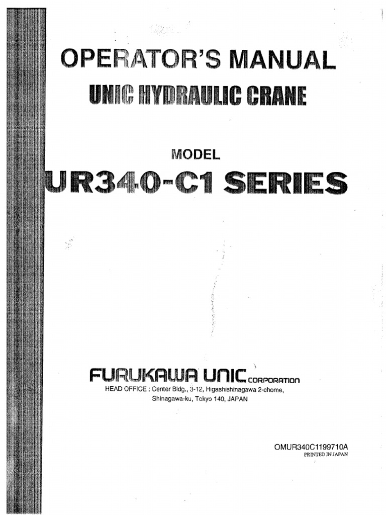 Unic 340 Operators Manual | PDF