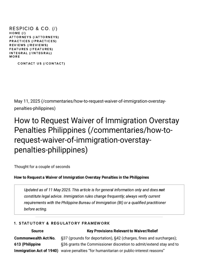 Immigration Overstay Waiver Guide | PDF | Travel Visa