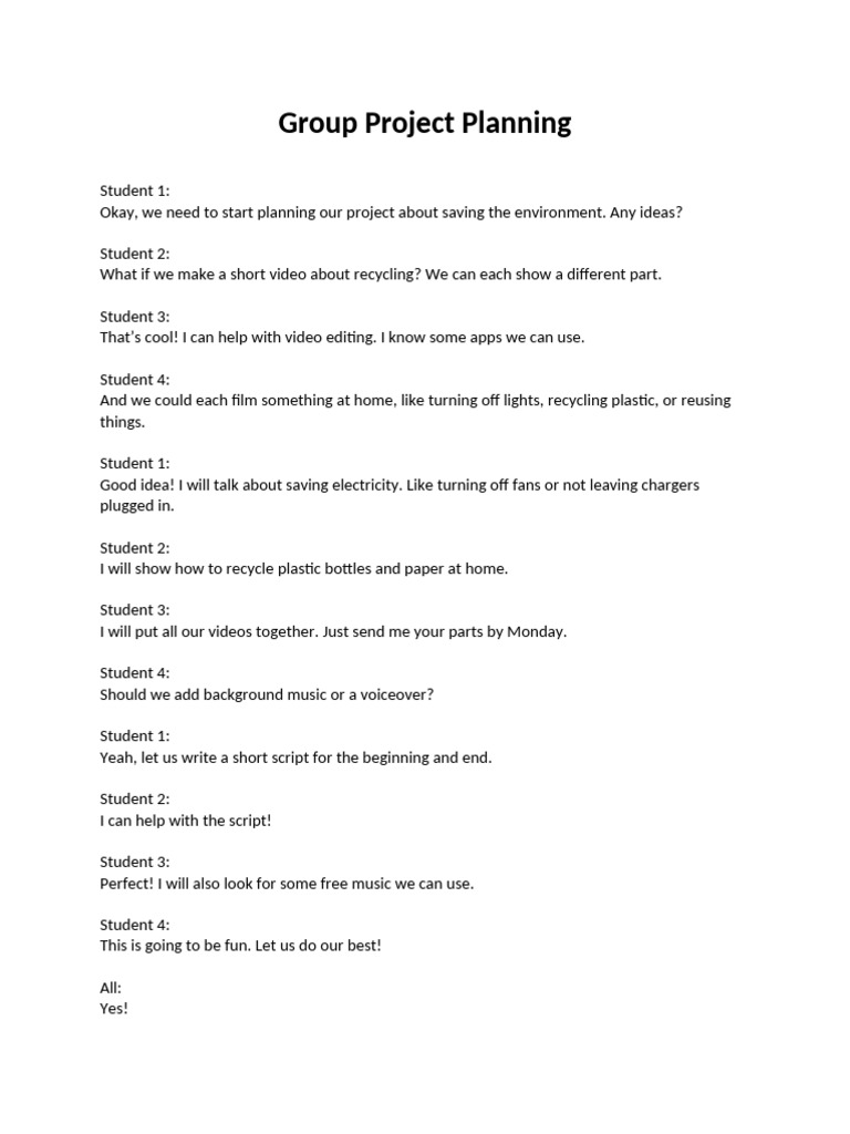 Group Project Planning | PDF