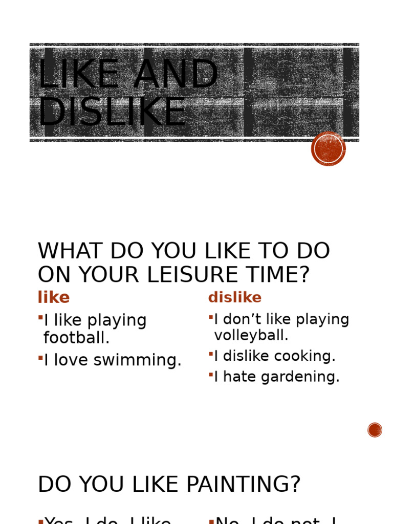 Leisure Activities: Likes and Dislikes | PDF