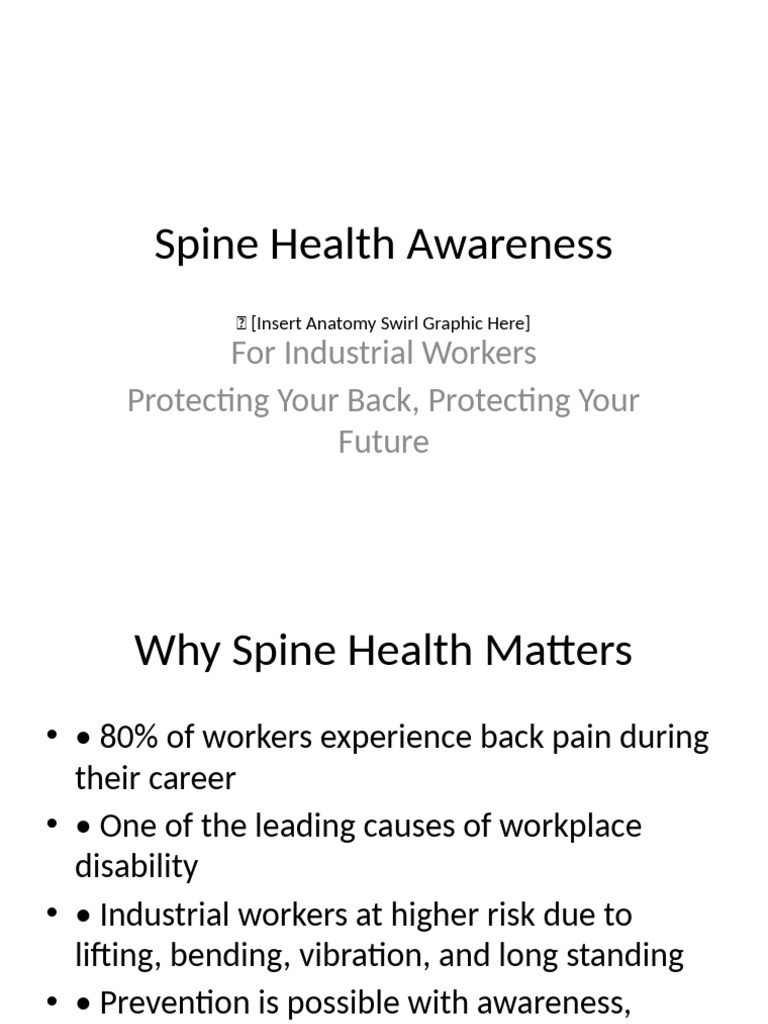 Spine Health Awareness Industrial Workers With Images | PDF | Vertebra ...