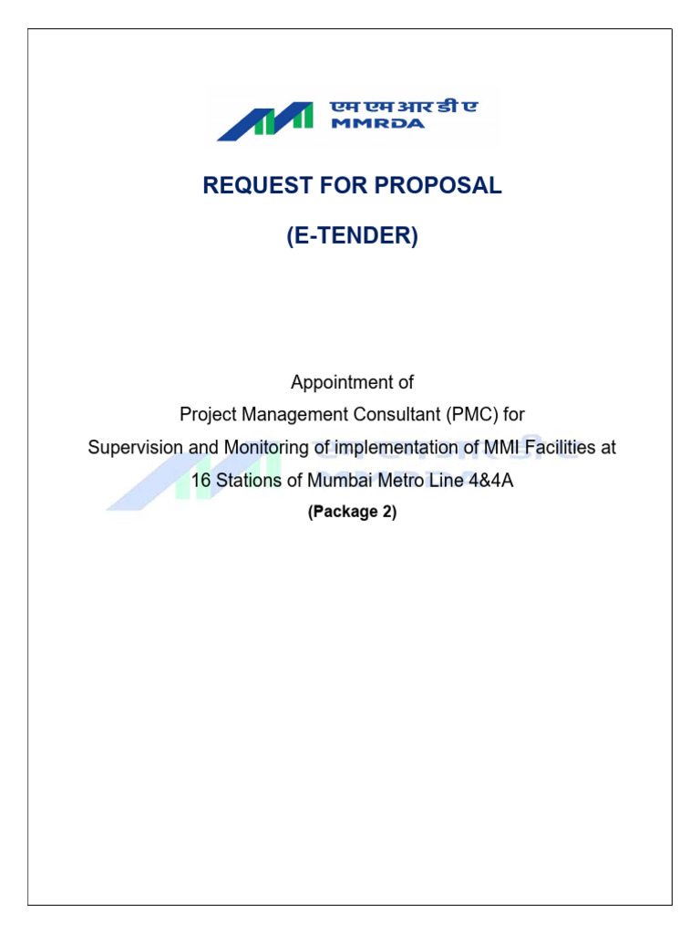 MMRDA PMC Appointment for Metro Project | PDF | Rapid Transit | Request ...