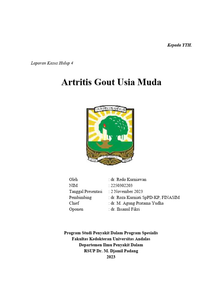 Artritis Gout Usia Muda | PDF