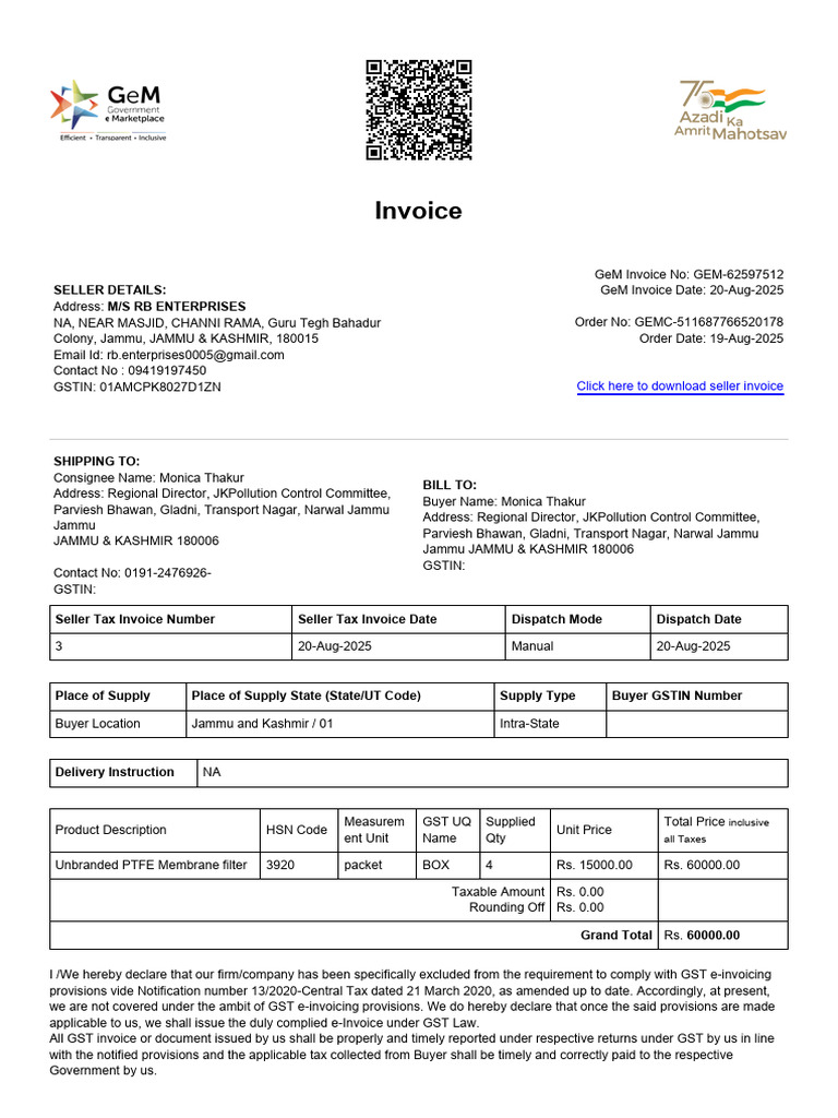 QmZvQ2FiU1ZqeEo0bTUwb3VhRit2dz09 Invoice | PDF | Invoice | Taxes