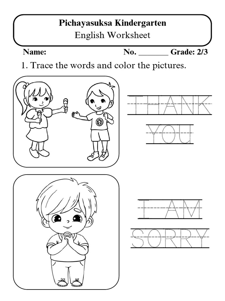 Good Manners Worksheets | PDF