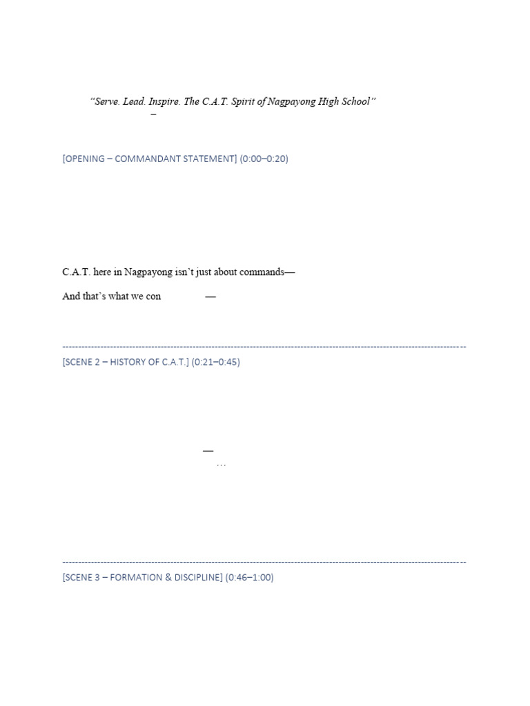 Cat Promotional Video Script | PDF