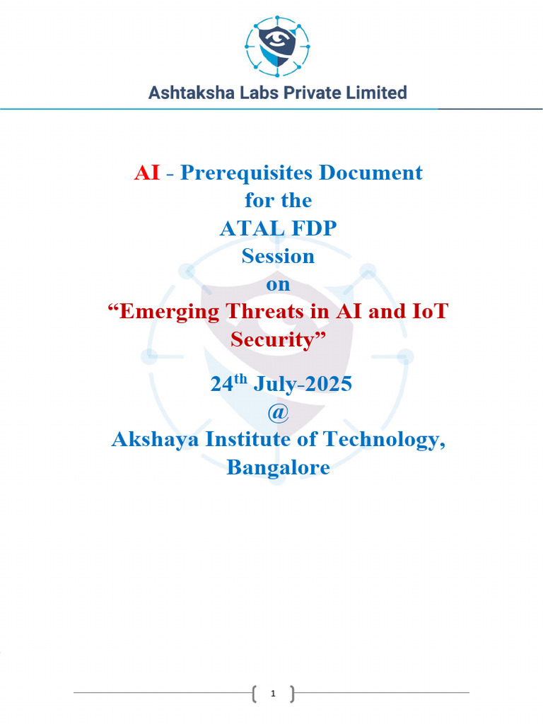 AI_Prerequisites_ATAL__FDP | PDF | Microsoft Windows | Python ...