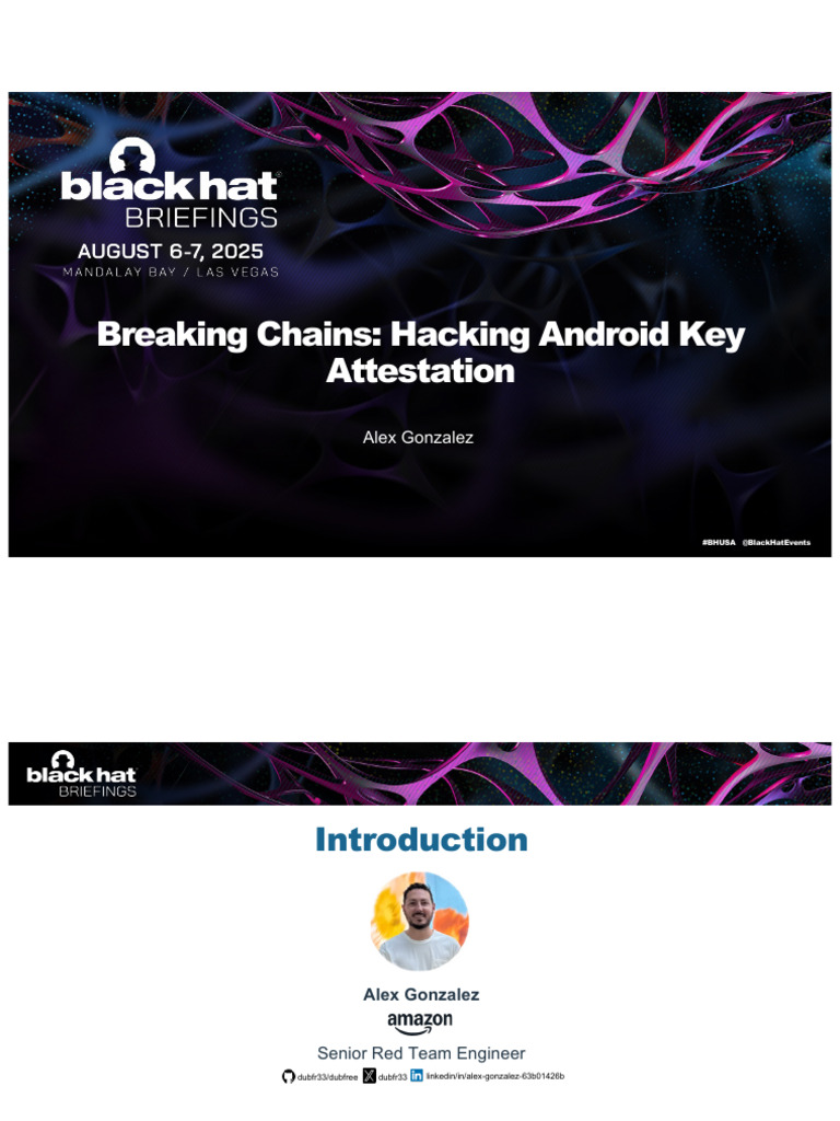 Alex Gonzalez - Breaking Chains Hacking Android Key Attestation | PDF ...