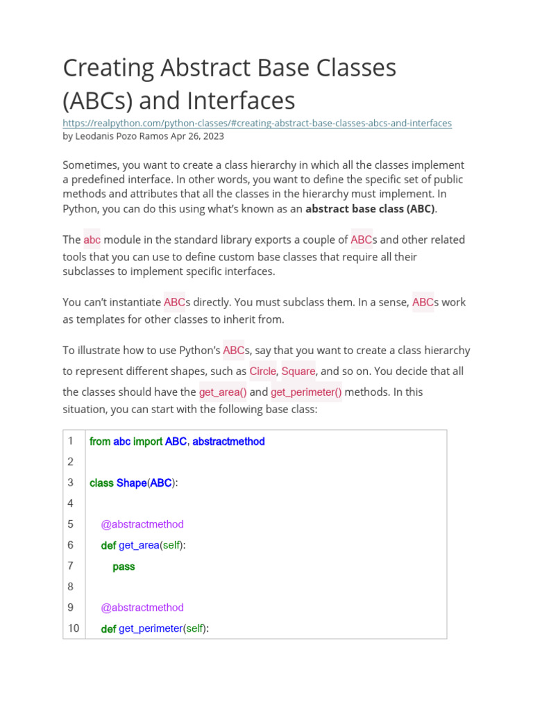 4C Abstract Base Classes | PDF | Class (Computer Programming ...