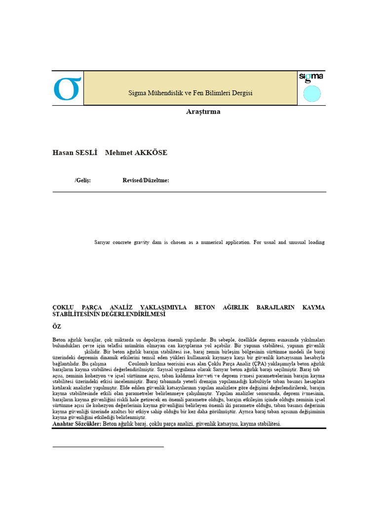 Evaluation of Sliding Stability in Concrete Gravity Dams Using Multiple ...