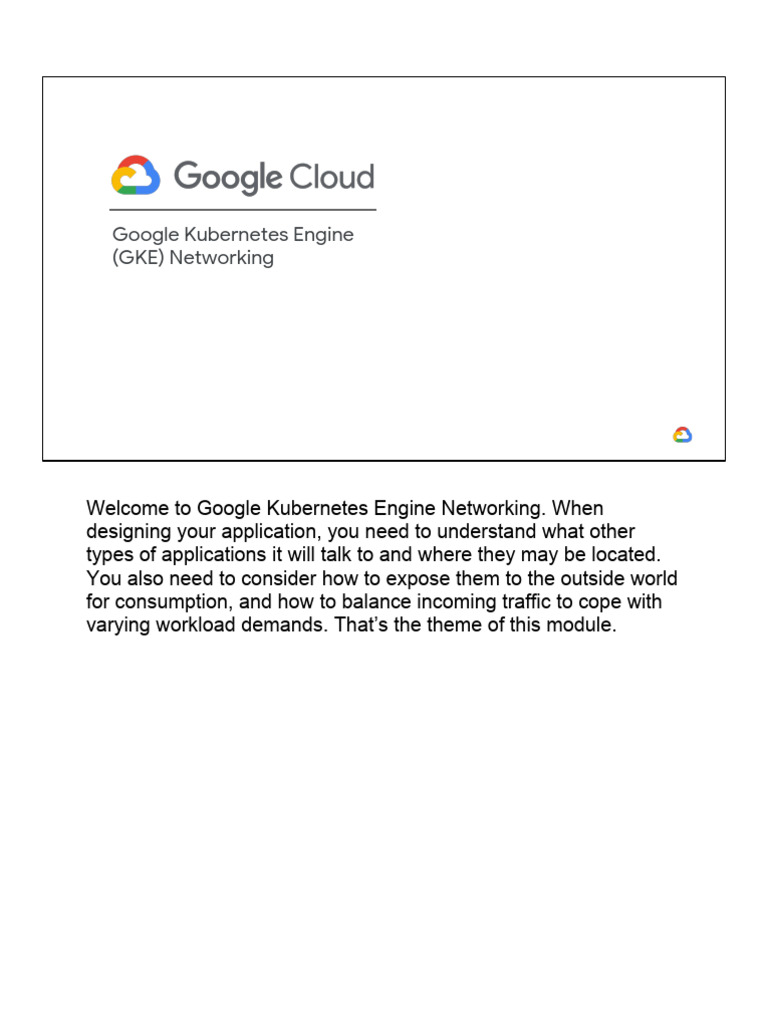 GKE - Module-4 Google Kubernetes Engine Networking | PDF | Computer ...