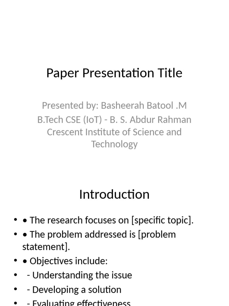 Paper Presentation | PDF