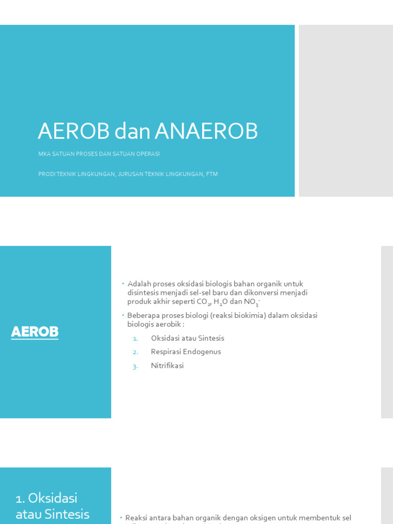 Proses Aerob dan Anaerob dalam Teknik Lingkungan | PDF
