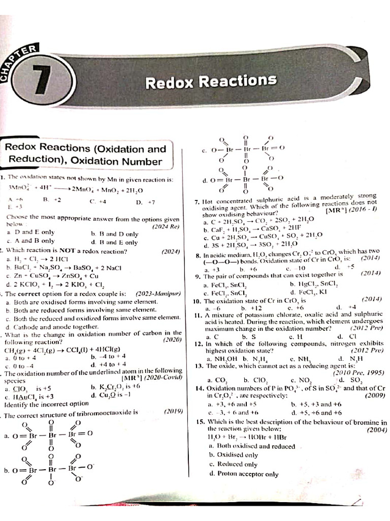 Redox Reactions. | PDF