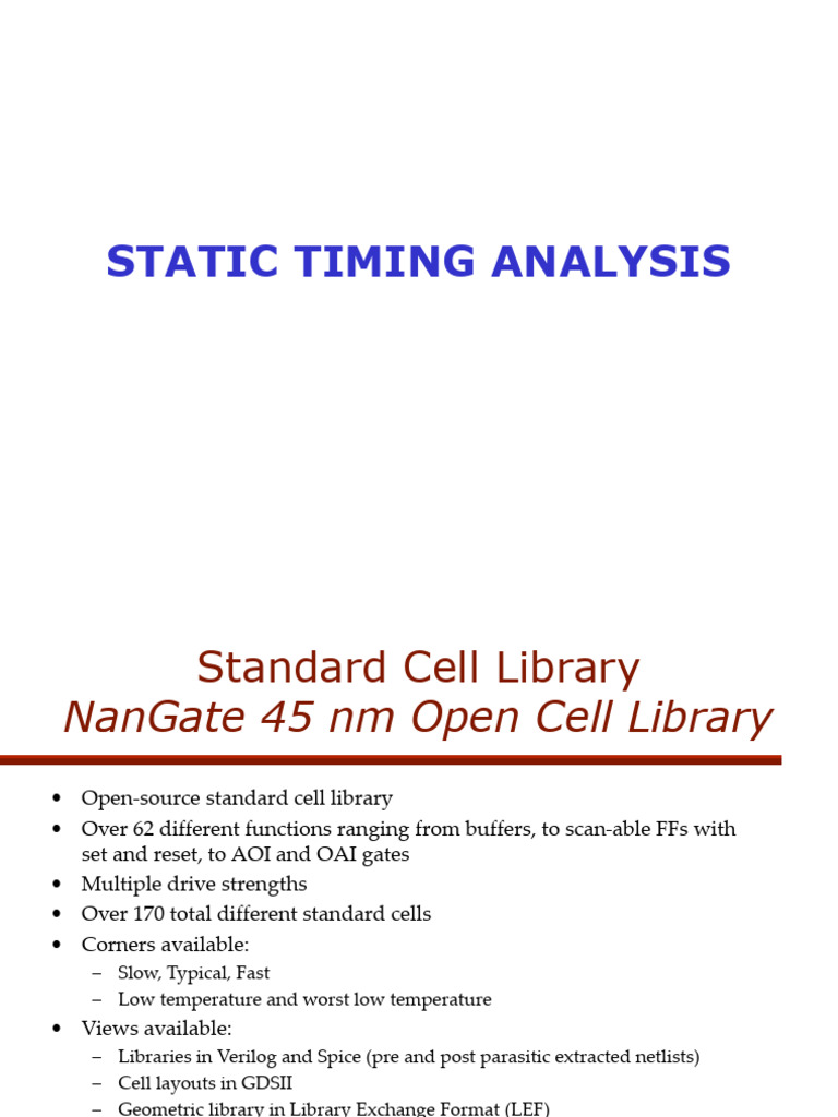 Handout Static Timing Analysis | PDF | Computer Engineering ...