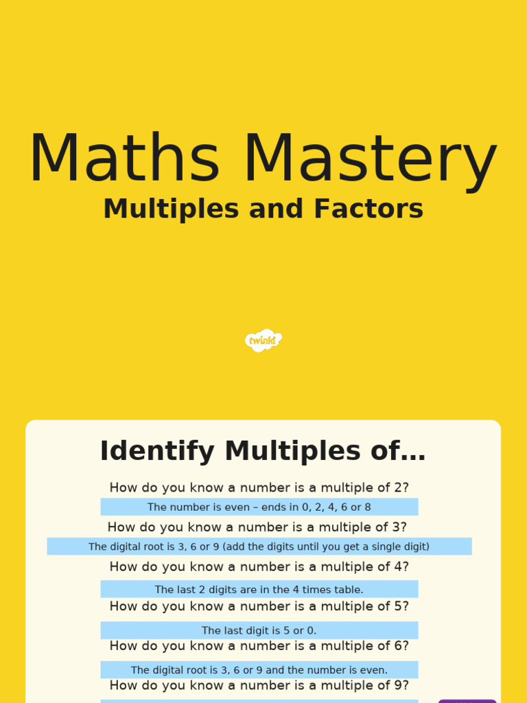 T2 M 1736 Year 5 Multiplication and Division Multiples and Factors ...