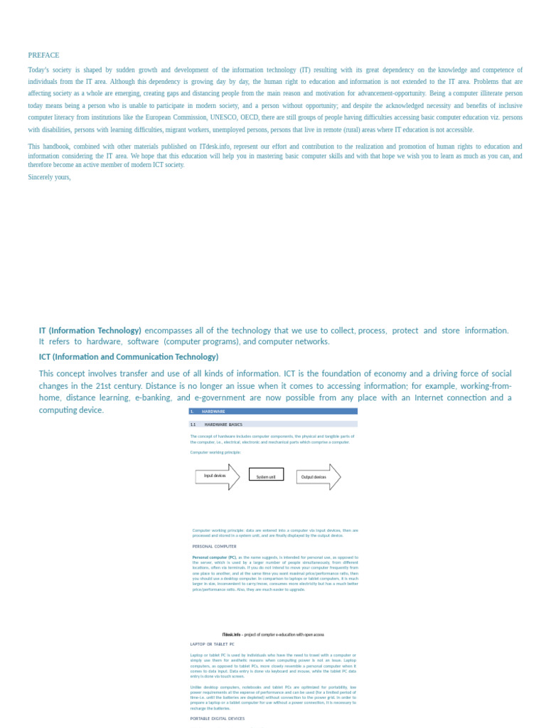 Handbook Basic Ict Concepts | PDF | Computer Network | Printer (Computing)