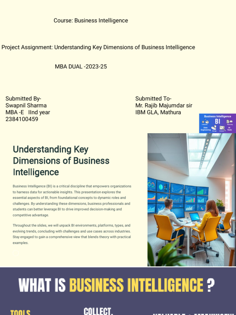 Business Intelligence Ppt_Swapnil Sharma_2384100459 | PDF | Business Intelligence | Analytics