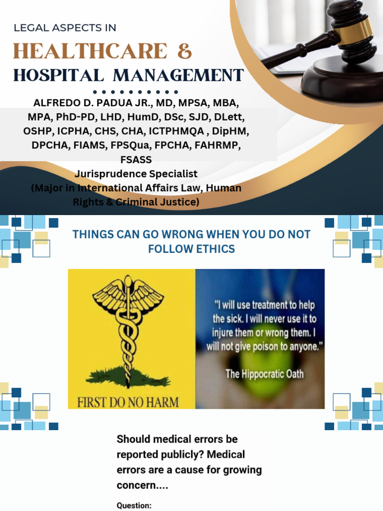 Legal Aspects in Healthcare Management | PDF | Tort | Legal Remedy