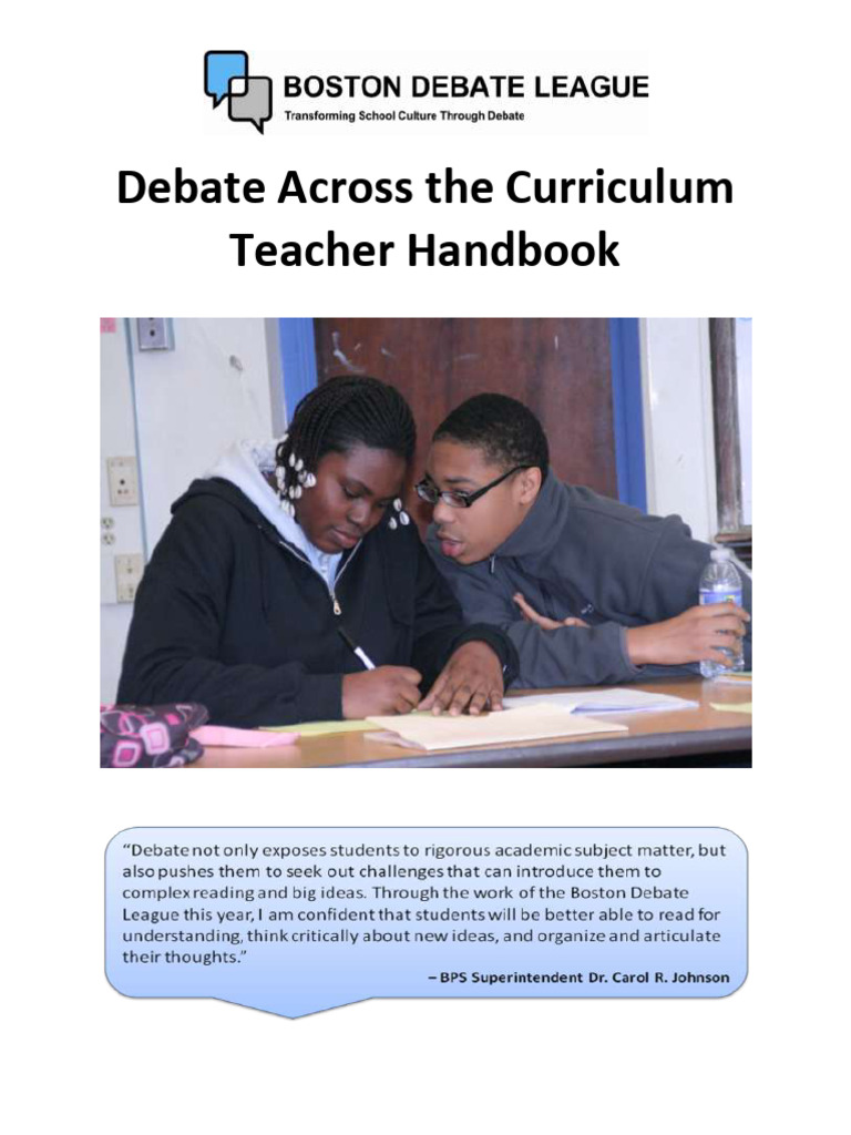 Debate Across the Curriculum Handbook | PDF | Teachers | Quadratic Equation