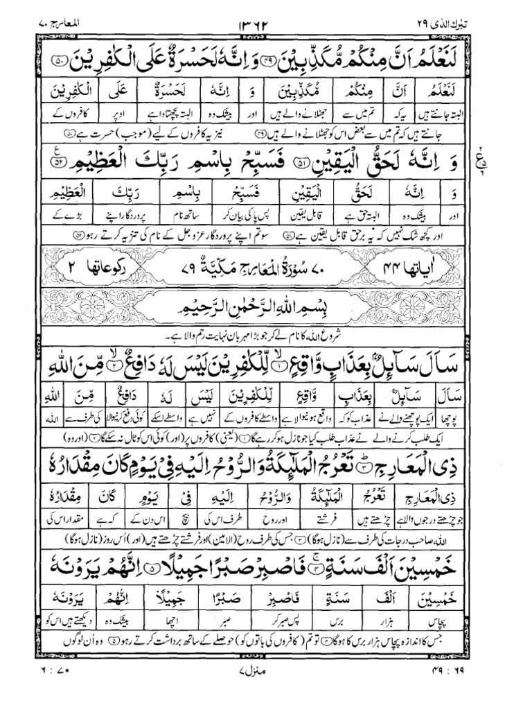 Surah 70 Al Maarij Urdu Tarjuma | PDF