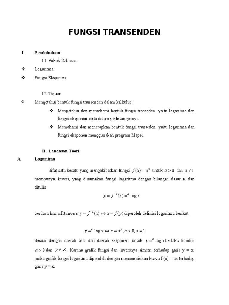 Fungsi Transenden | PDF