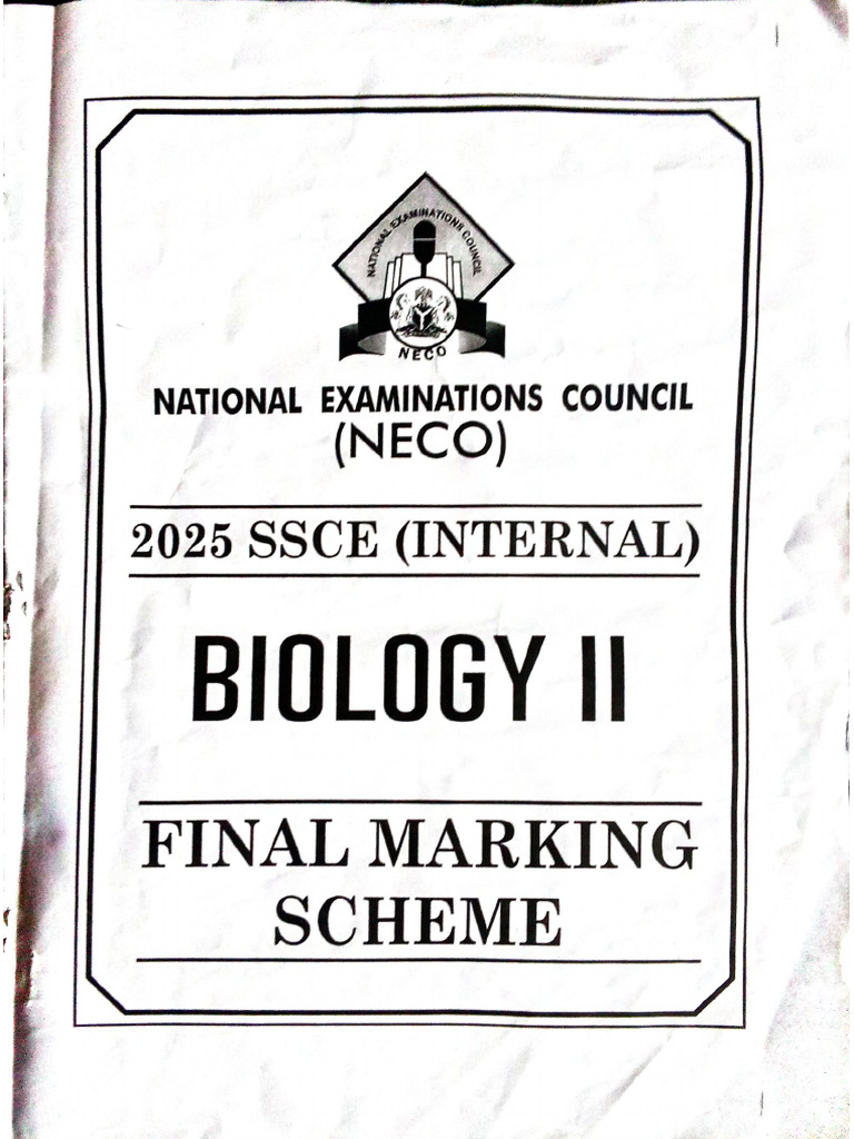 Neco Marking Scheme Bio | PDF
