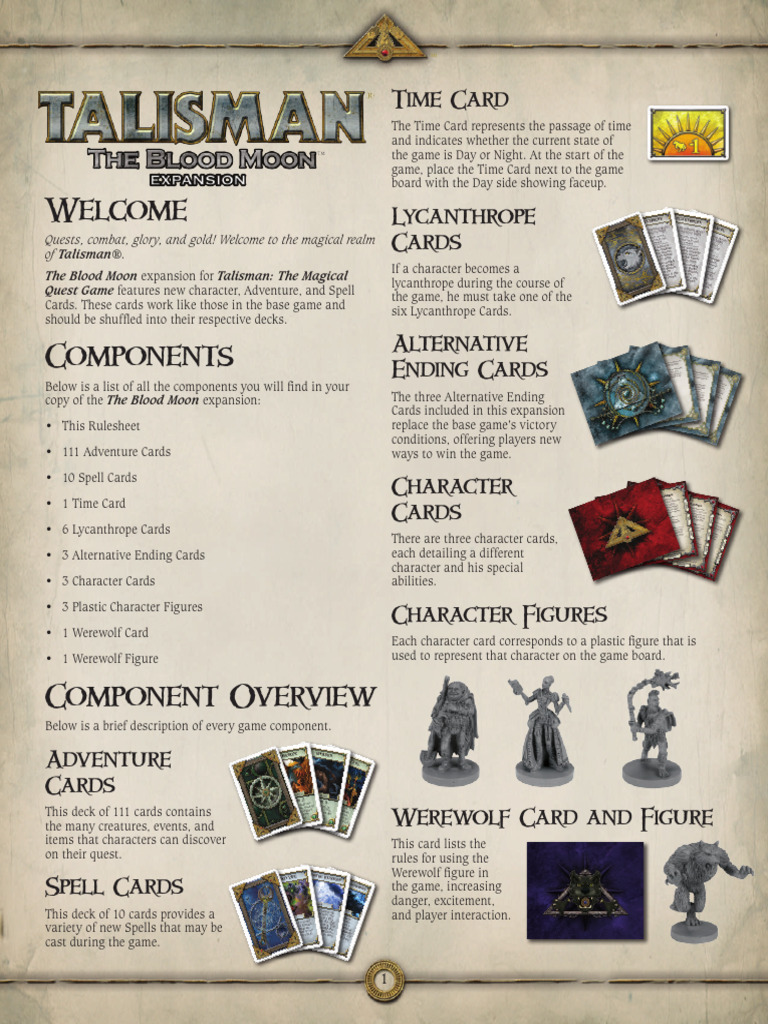 f0 Talisman Revised 4th Edition The Blood Moon Rulebook | PDF ...
