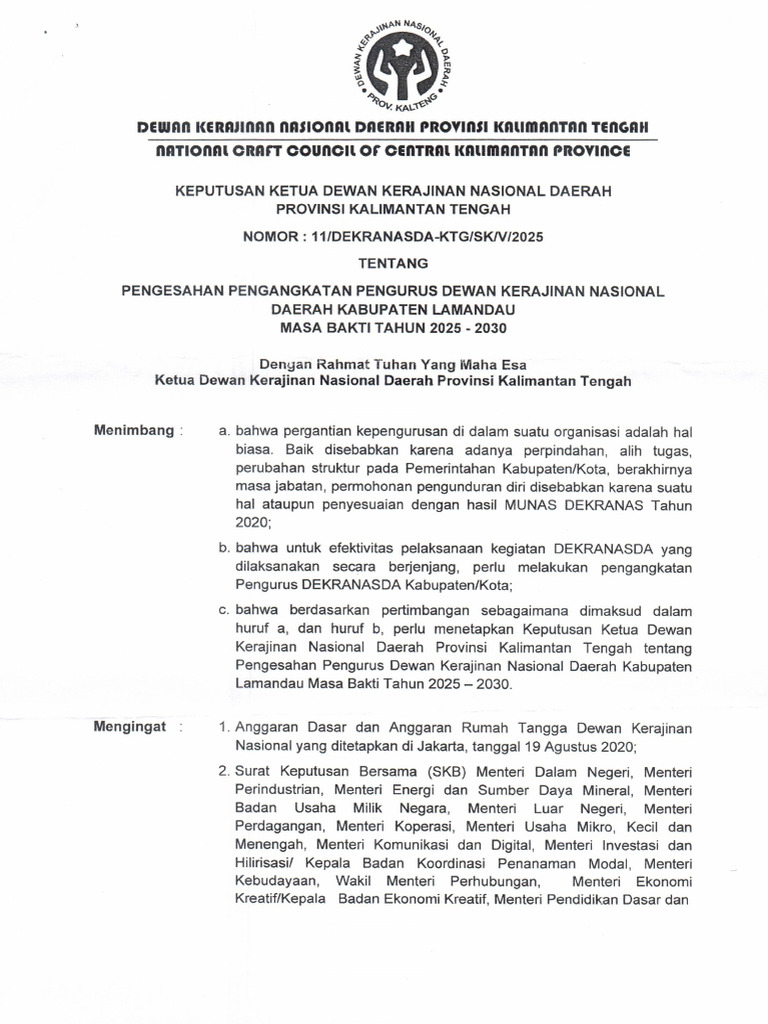 SK Dekranasda | PDF