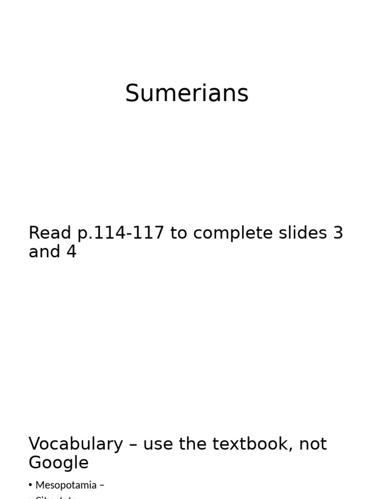 Jan 3 - Sumerians | PDF