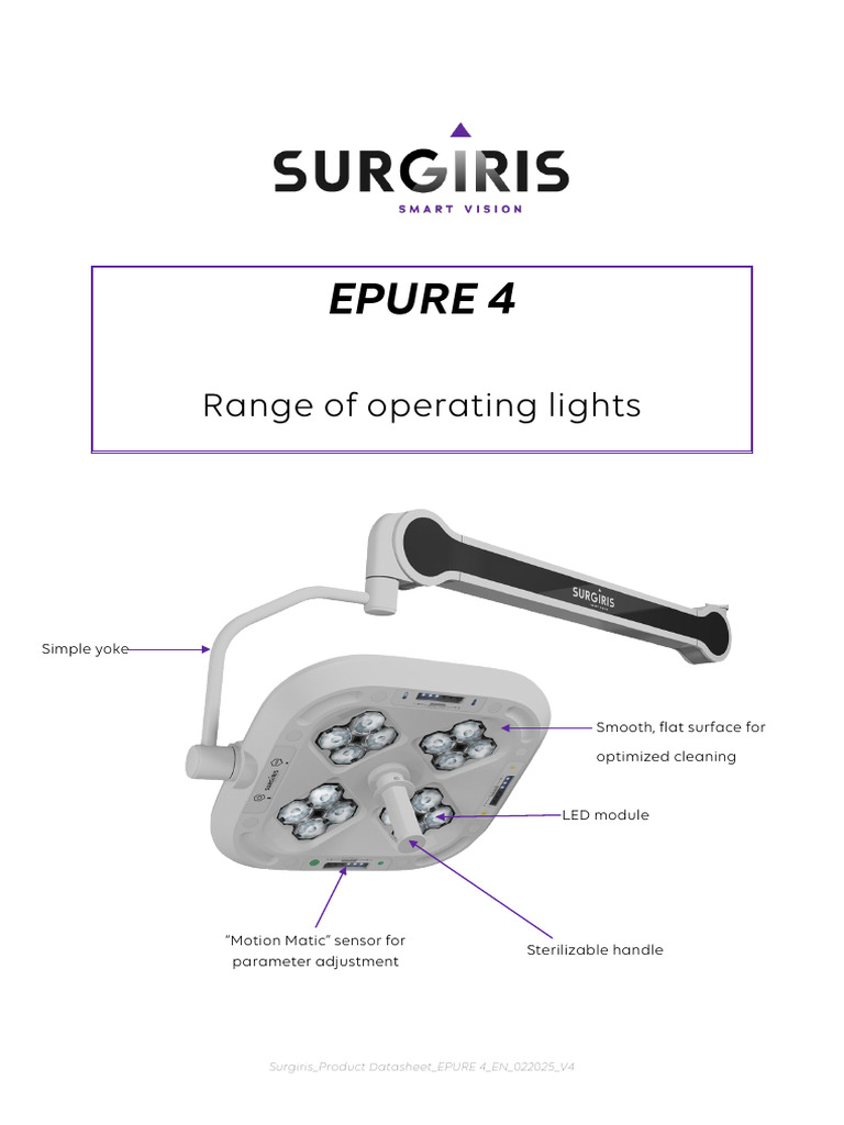 EPURE 4 Operating Light Overview | PDF | Equipment | Electrical Engineering