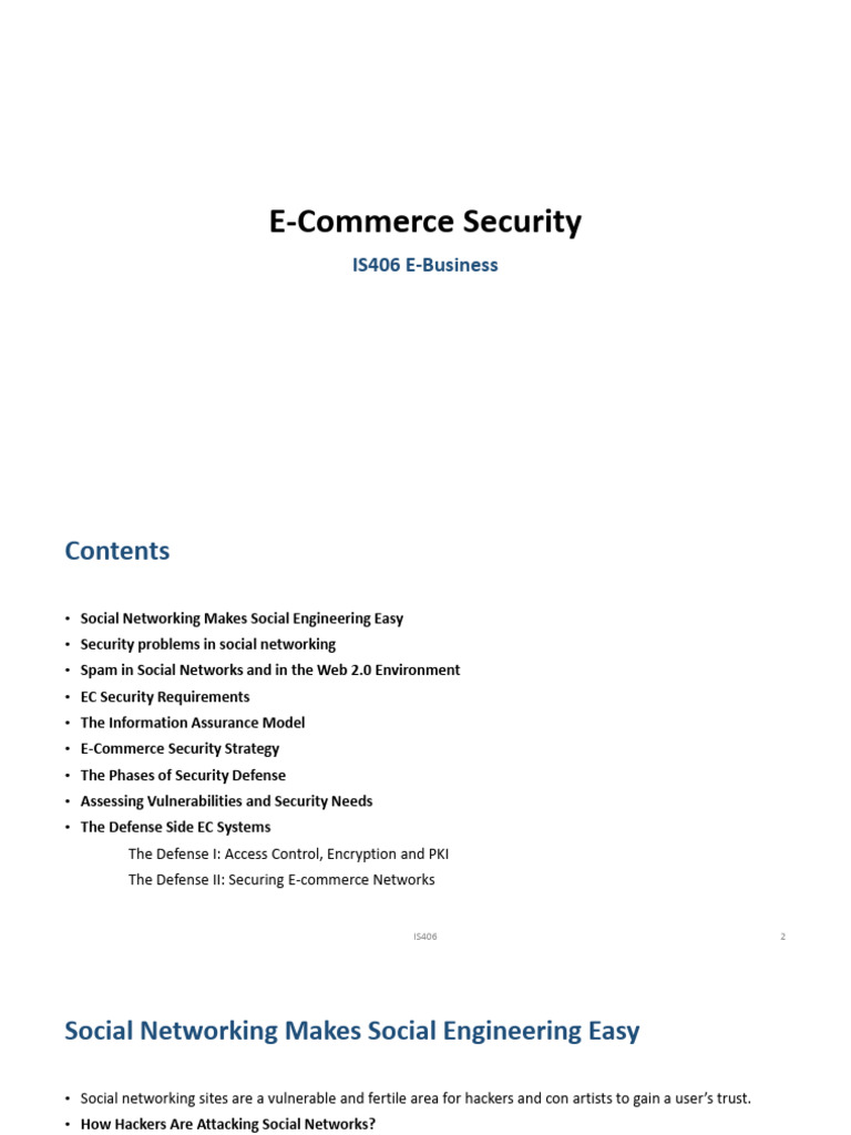 Lecture 10 E-Commerce Security Part 2 | PDF | Key (Cryptography) | Information Security